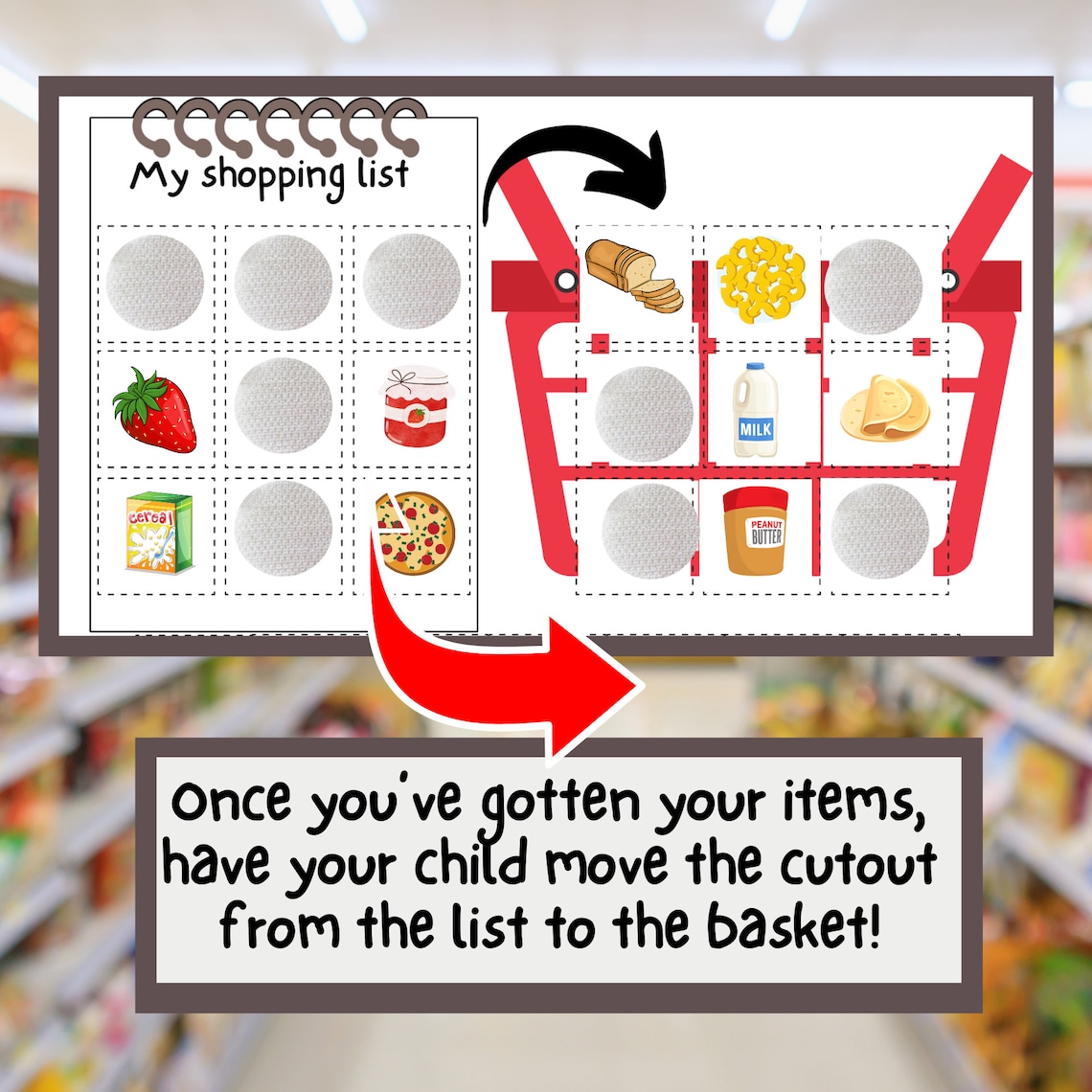Interactive List for Kids Grocery List Printable List Grocery Kid ...
