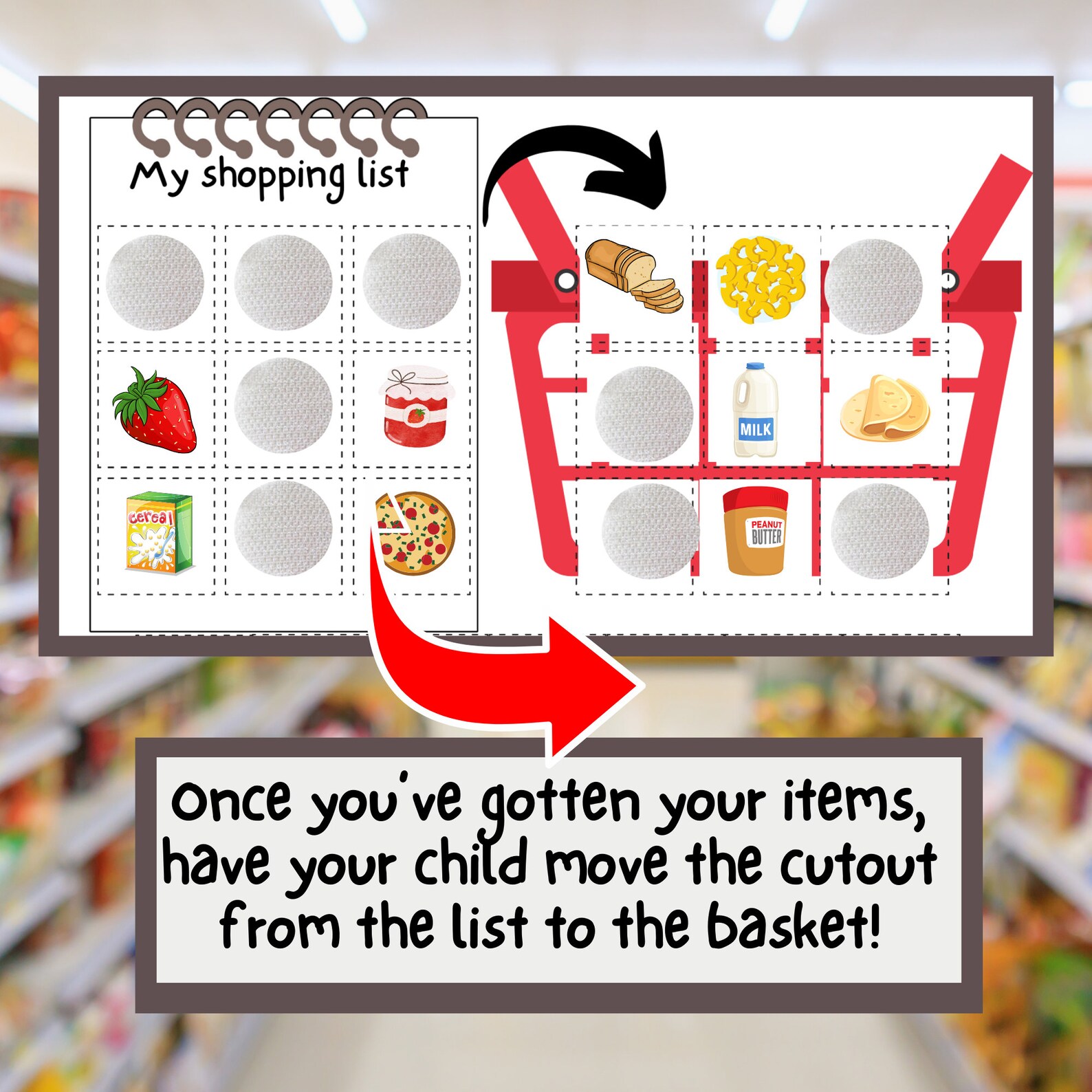 Interactive List for Kids Grocery List Printable List Grocery Kid ...