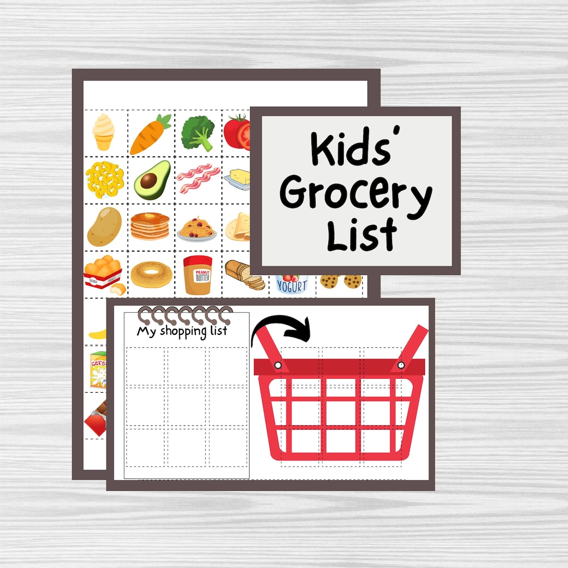 Interactive List for Kids Grocery List Printable List Grocery Kid ...