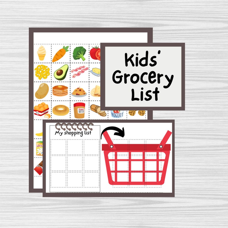 Interactive List for Kids Grocery List Printable List Grocery Kid ...