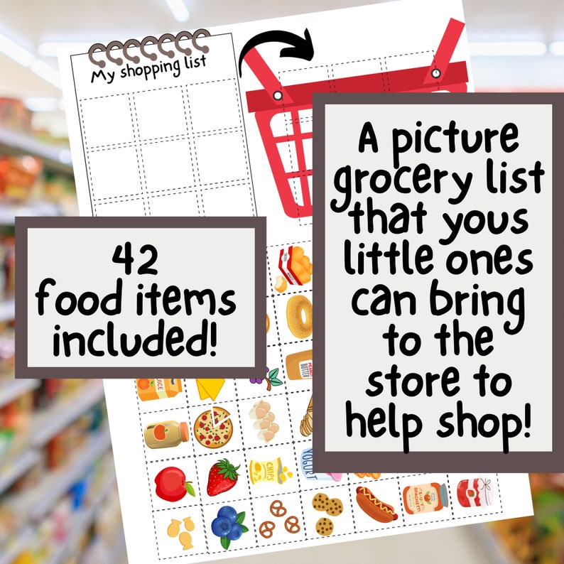 Interactive List for Kids Grocery List Printable List Grocery Kid ...