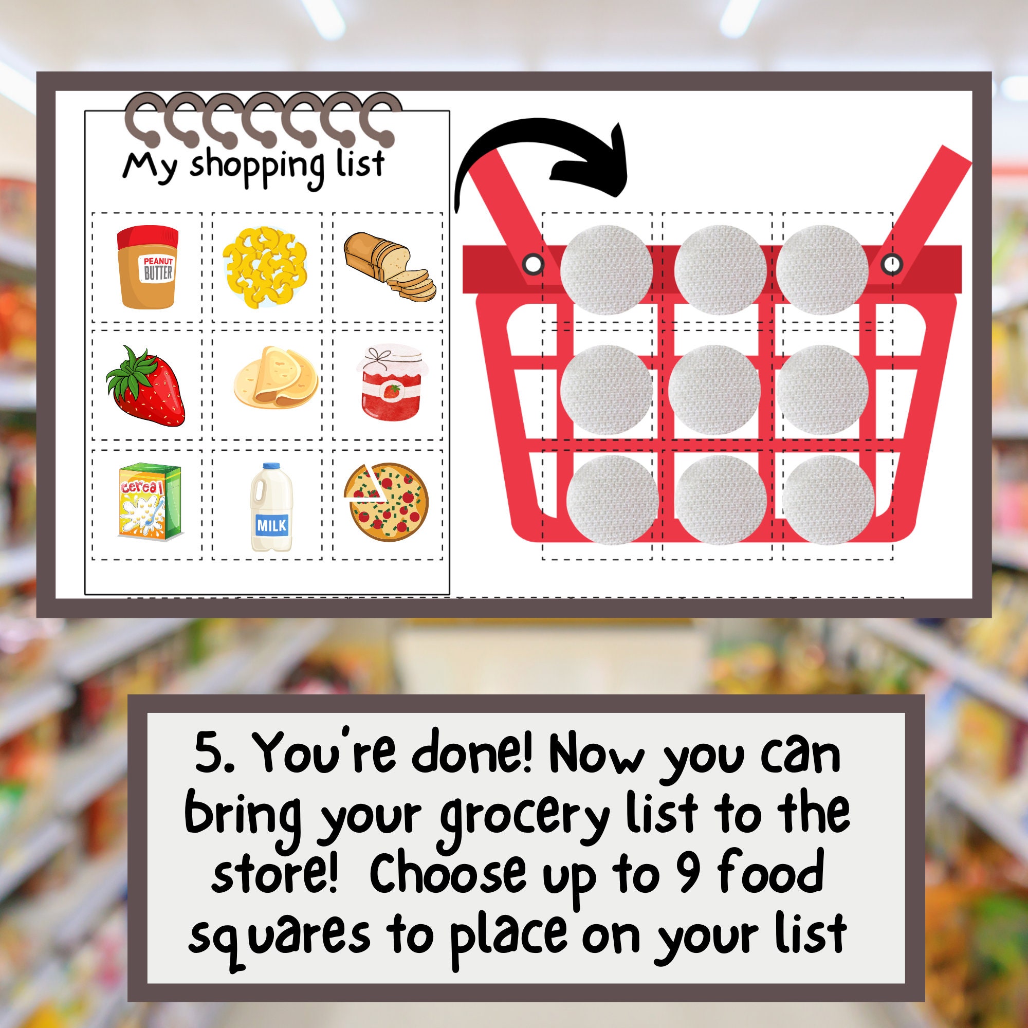 Interactive List for Kids Grocery List Printable List Grocery Kid ...
