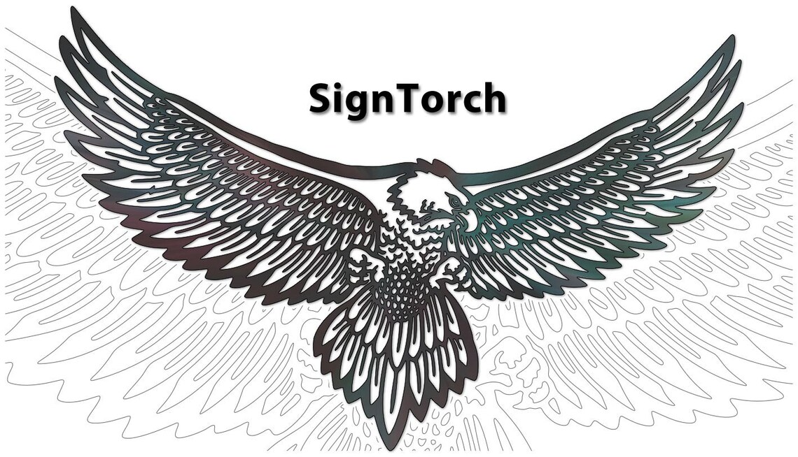 Eagle Flying Wings Spread Vector DXF SVG CNC Plasma Laser Router Cricut ...