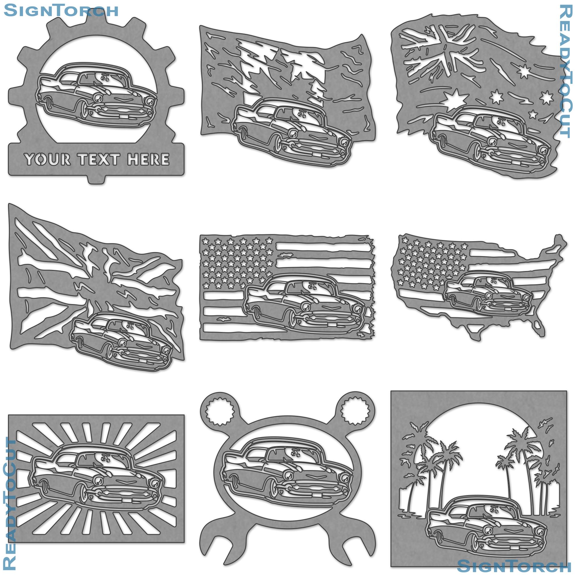 57 Chevy Car Plasma DXF SVG Files 32 Ready to Cut Designs for Cnc ...