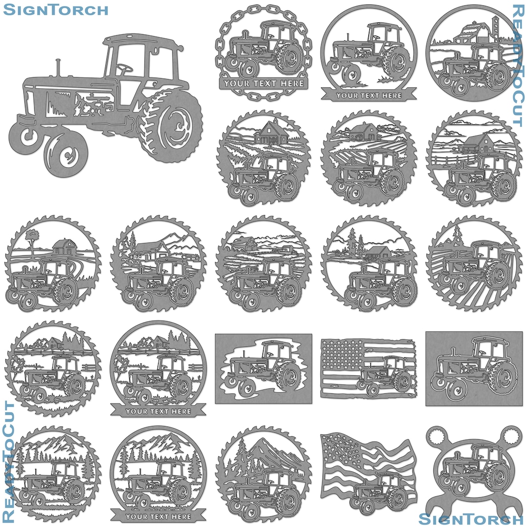 John Deere 4230 Tractor Plasma DXF SVG Files 22 Ready to Cut Designs ...