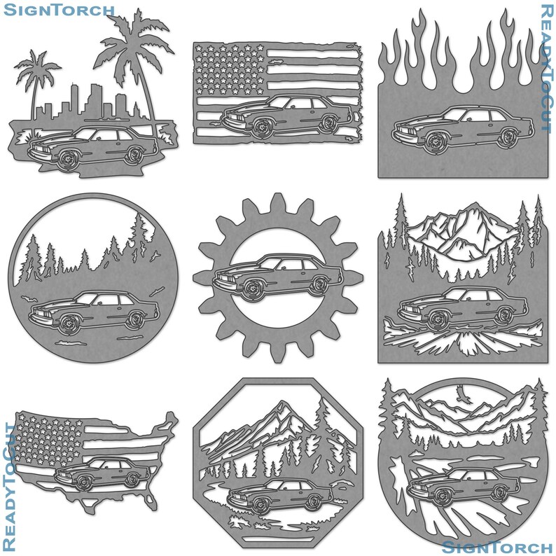 1980 Chevy Malibu Car Plasma DXF SVG Files 32 Ready to Cut Designs for ...