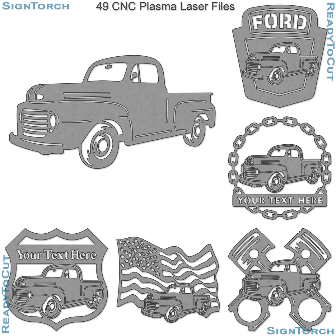 Ford F1 1949 Truck Plasma DXF SVG Files 49 Ready to Cut Designs for Cnc ...
