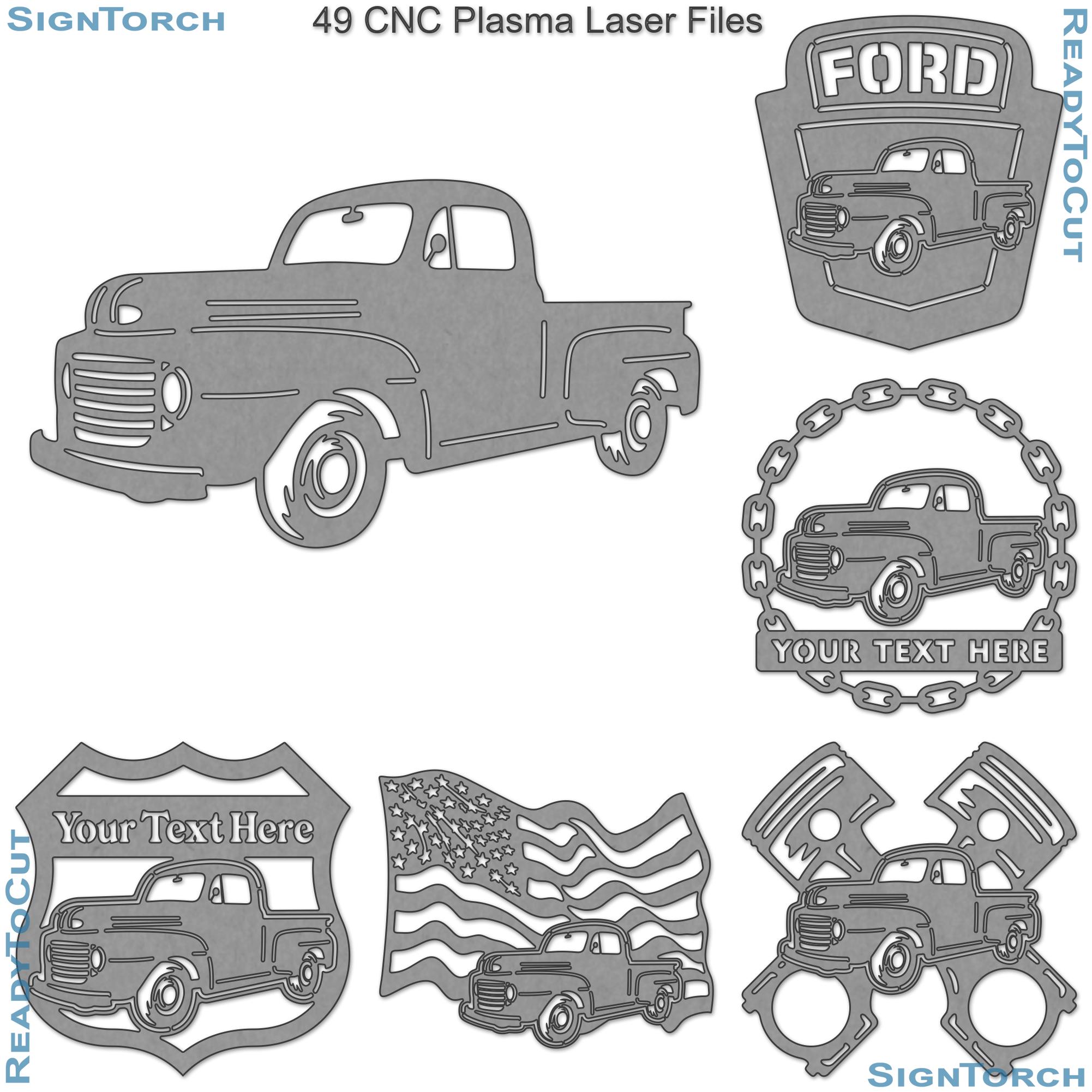 Ford F1 1949 Truck Plasma DXF SVG Files 49 Ready to Cut Designs for Cnc ...