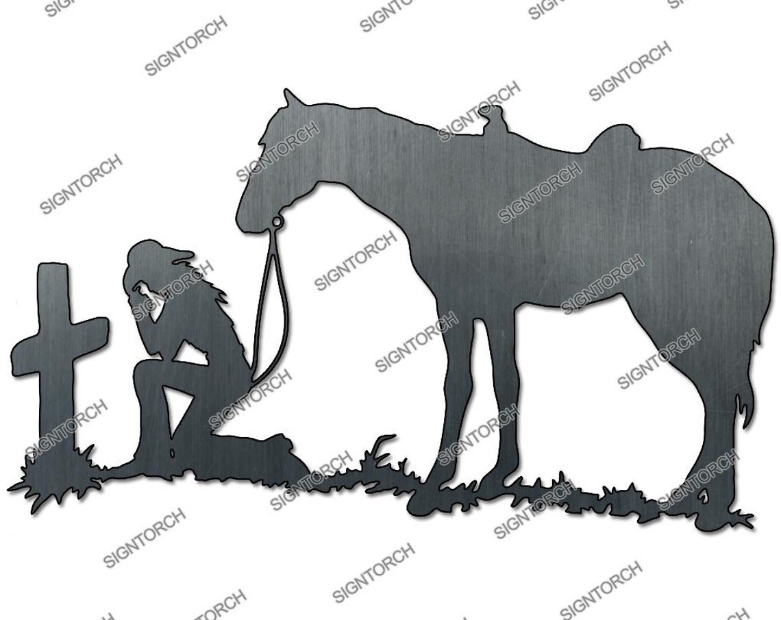Cowboy Horse Prayer Cowgirl Horse Prayer DXF SVG Vector CNC Plasma ...