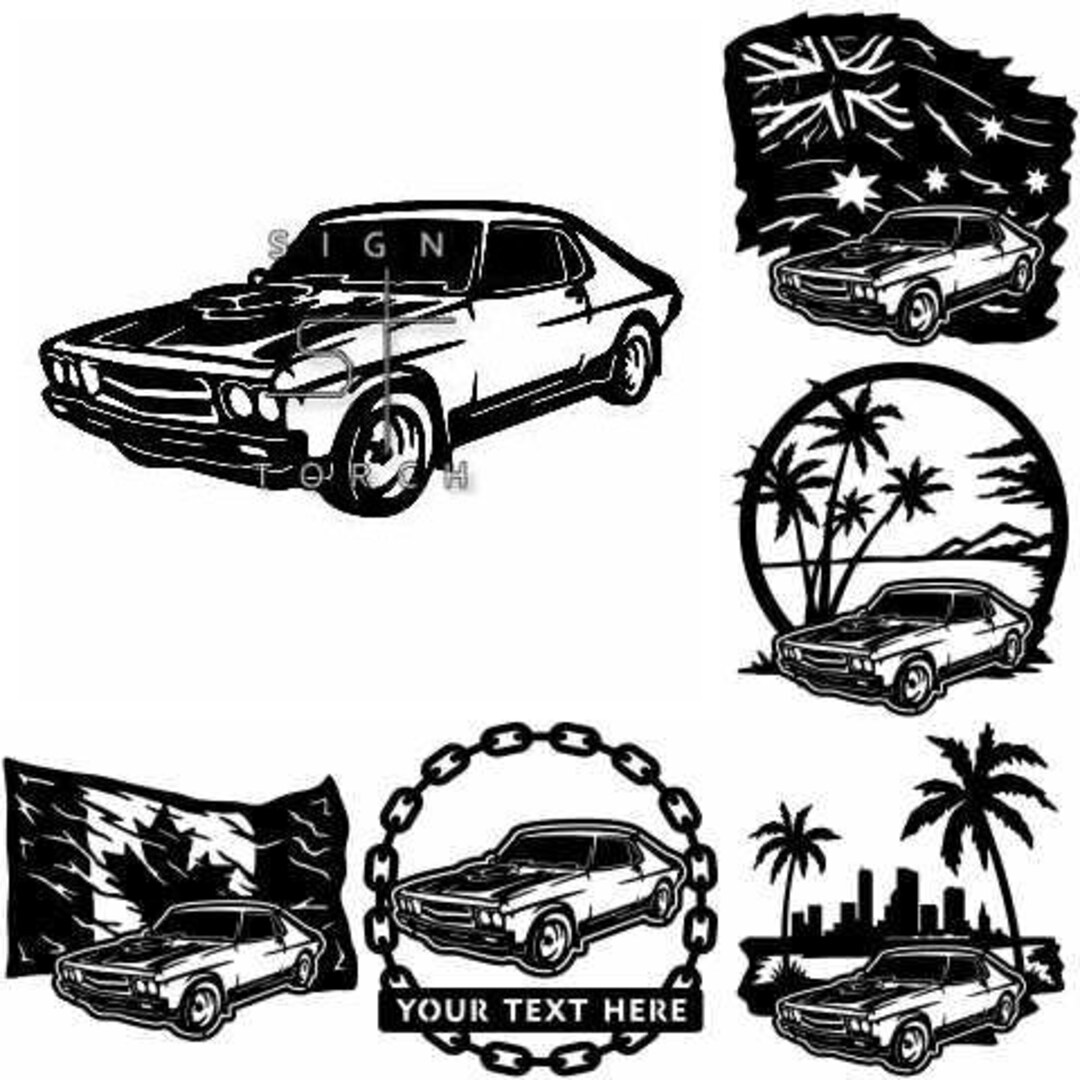 Monaro Car 31 Designs Vector Dxf Svg Cnc Art for Cnc Plasma Laser ...