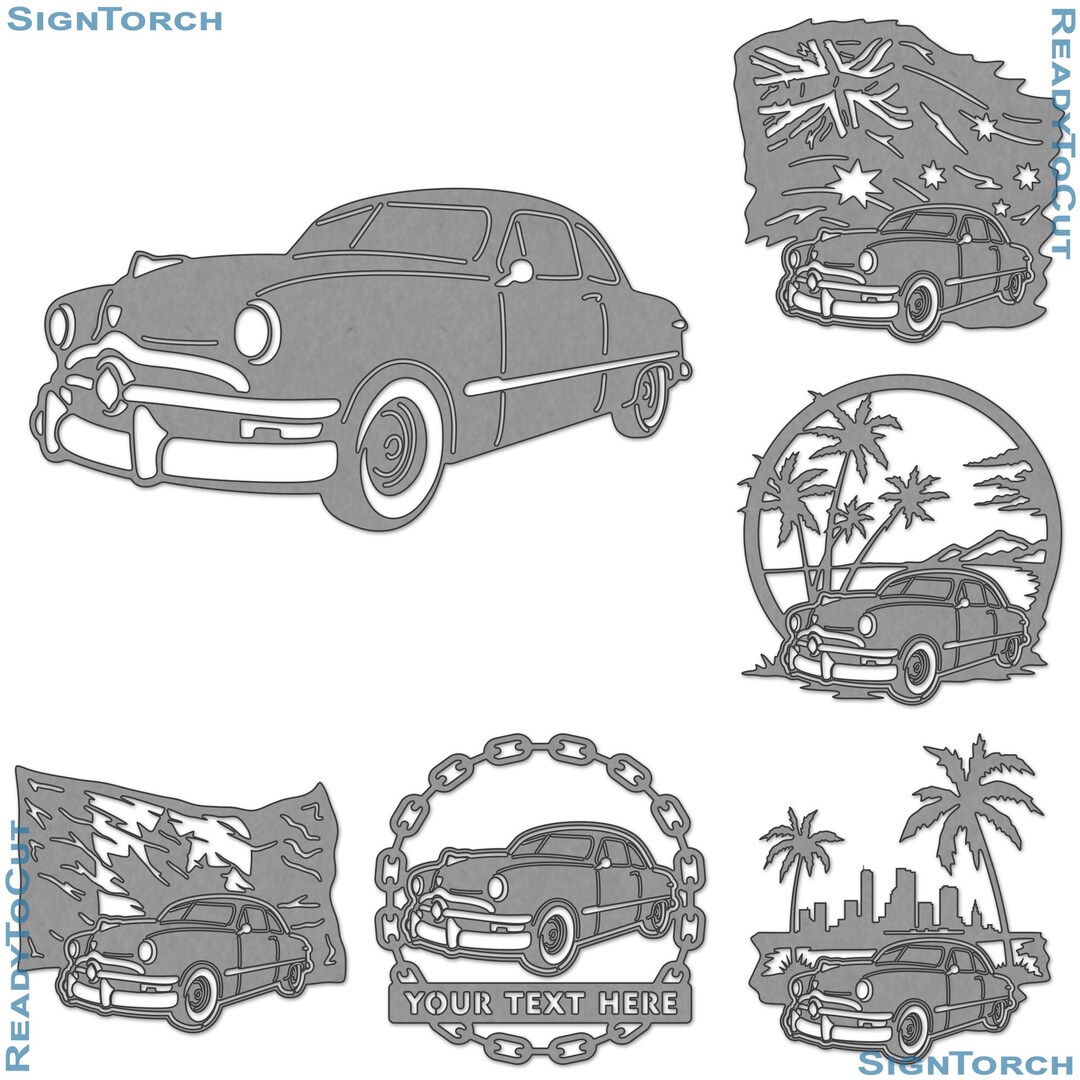 1950 Ford Coupe Car Plasma DXF SVG Files 32 Ready to Cut Designs for ...