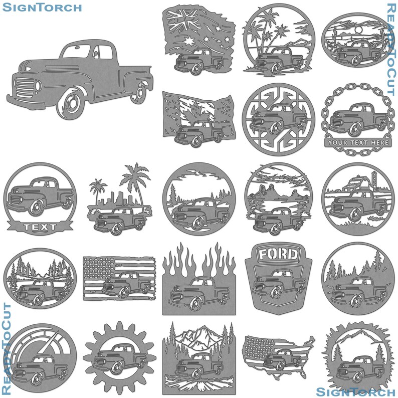 Ford F1 1949 Truck Plasma DXF SVG Files 49 Ready to Cut Designs for Cnc ...