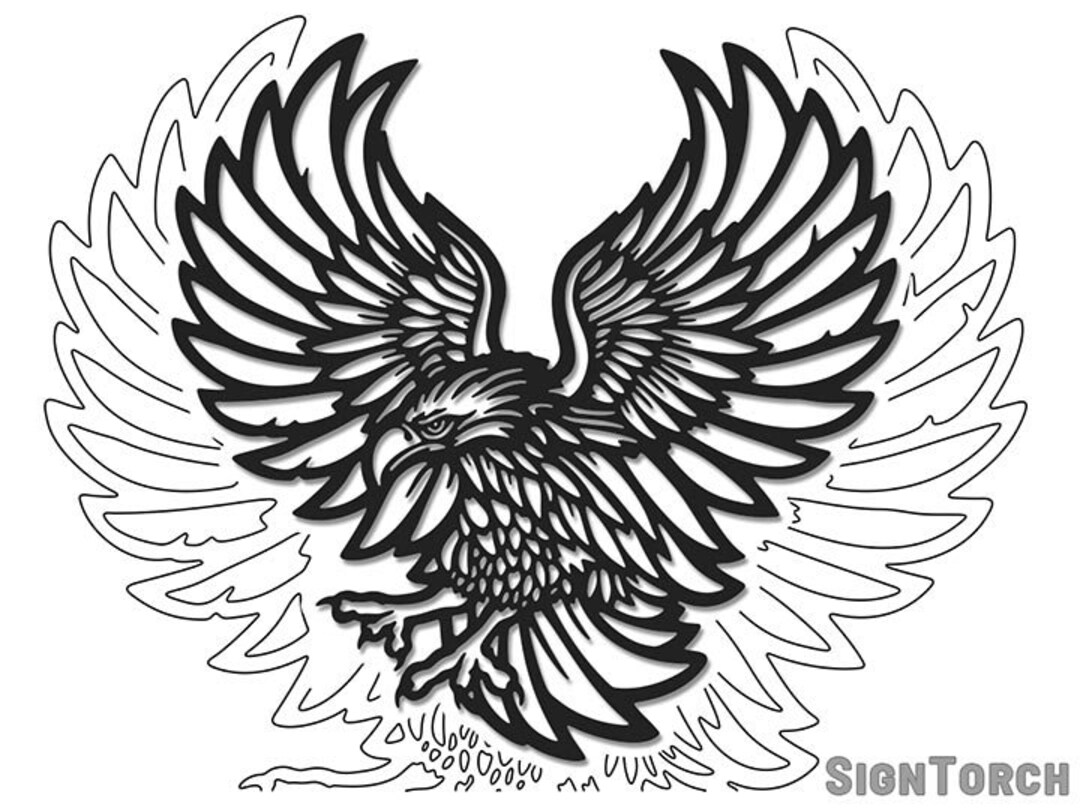 Eagle Flight Vector Dxf Svg Cnc Plasma Laser Router Cricut Silhouette