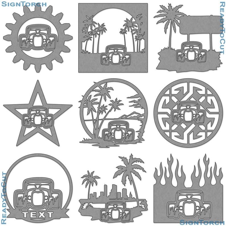 Hotrod Car Ratrod Plasma DXF SVG Files 33 Ready to Cut Designs for Cnc ...