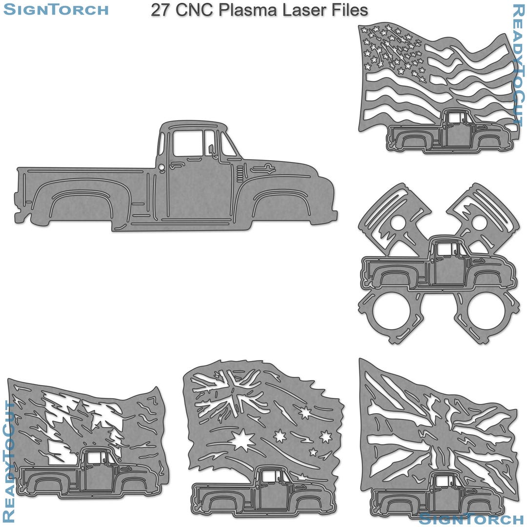 Ford F100 1956 Truck Plasma DXF SVG Files 27 Ready to Cut Designs for ...