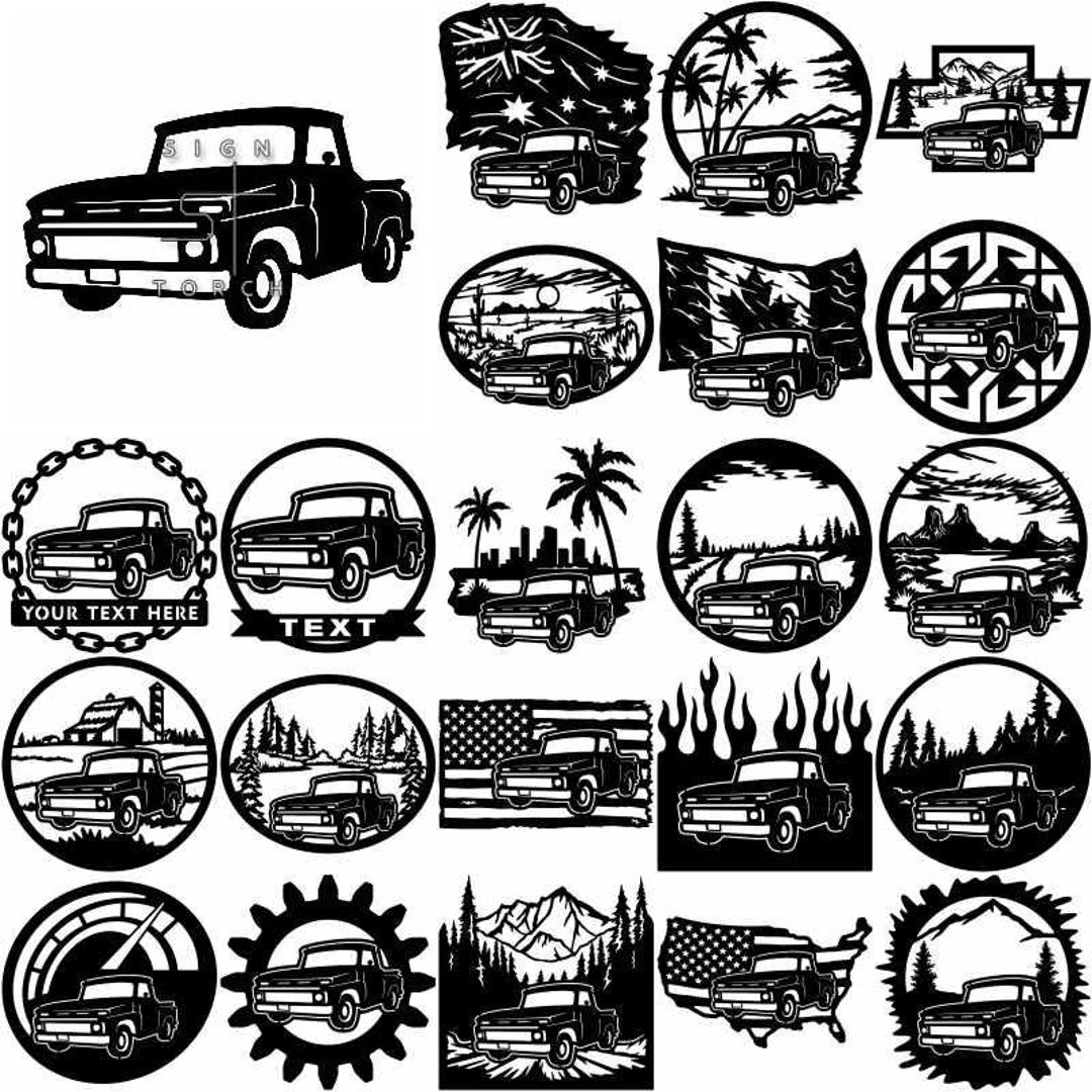 C10 Truck 1963 Trucks 1 48 Designs Vector Dxf Svg Cnc Art for Cnc ...