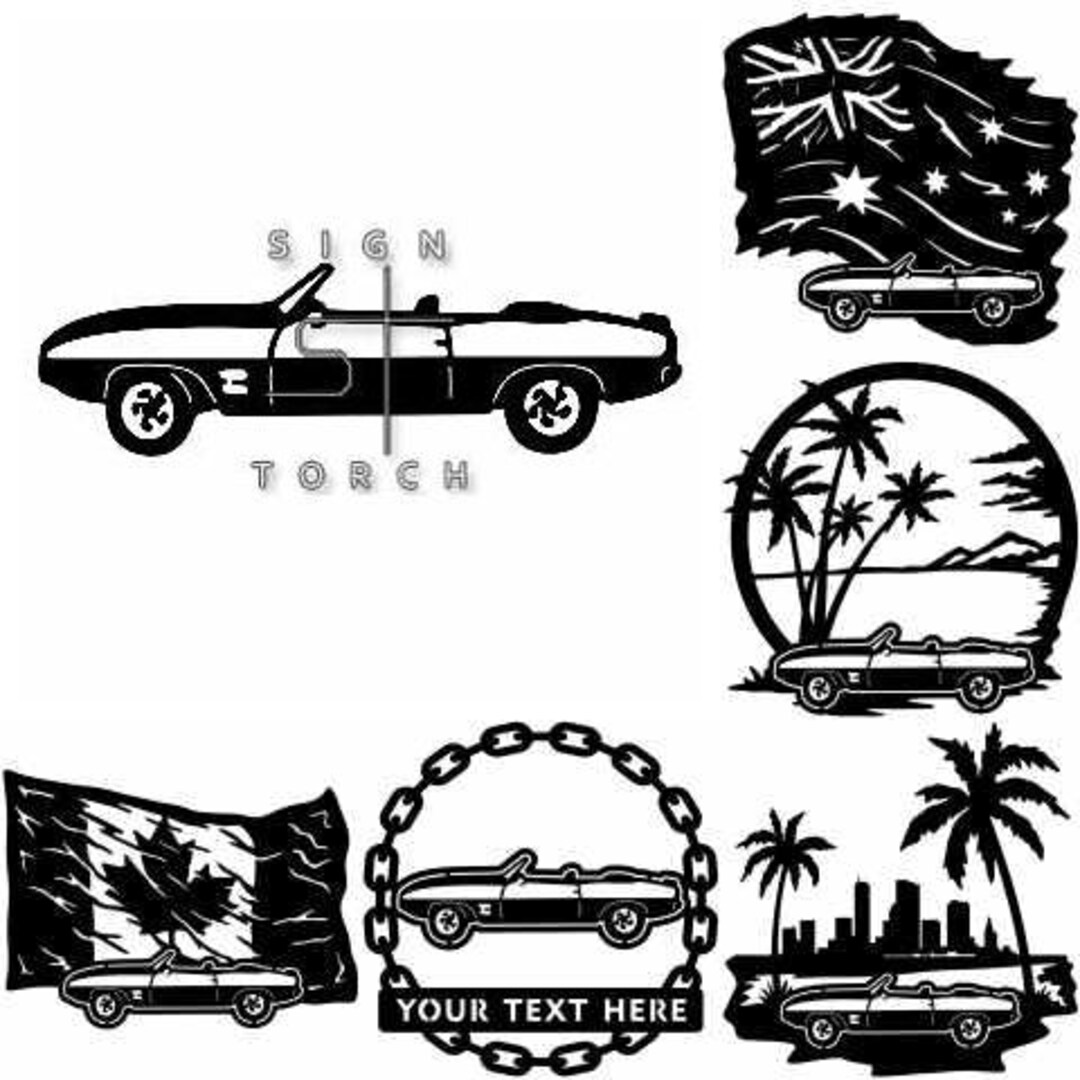 1969 Firebird Trans Am Car 31 Designs Vector Dxf Svg Cnc Art for Cnc ...