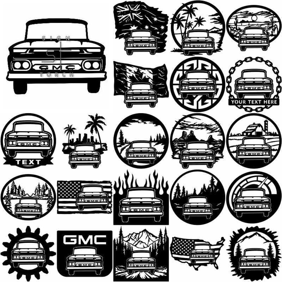 1966 Gmc Truck 49 Designs Vector Dxf Svg Cnc Art for Cnc Plasma Laser ...