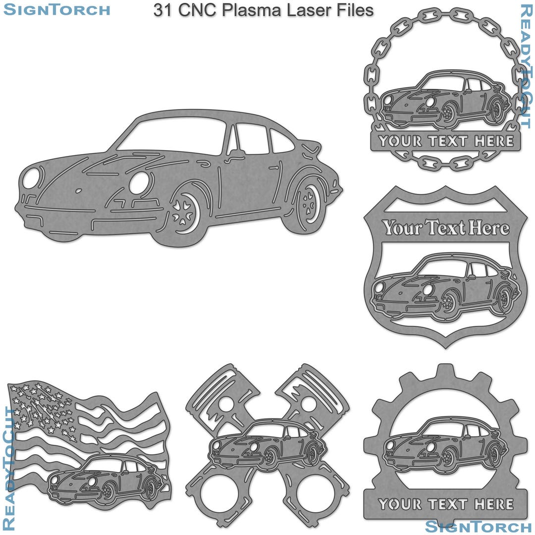 Porsche Car Plasma DXF SVG Files 31 Ready to Cut Designs for Cnc Plasma ...