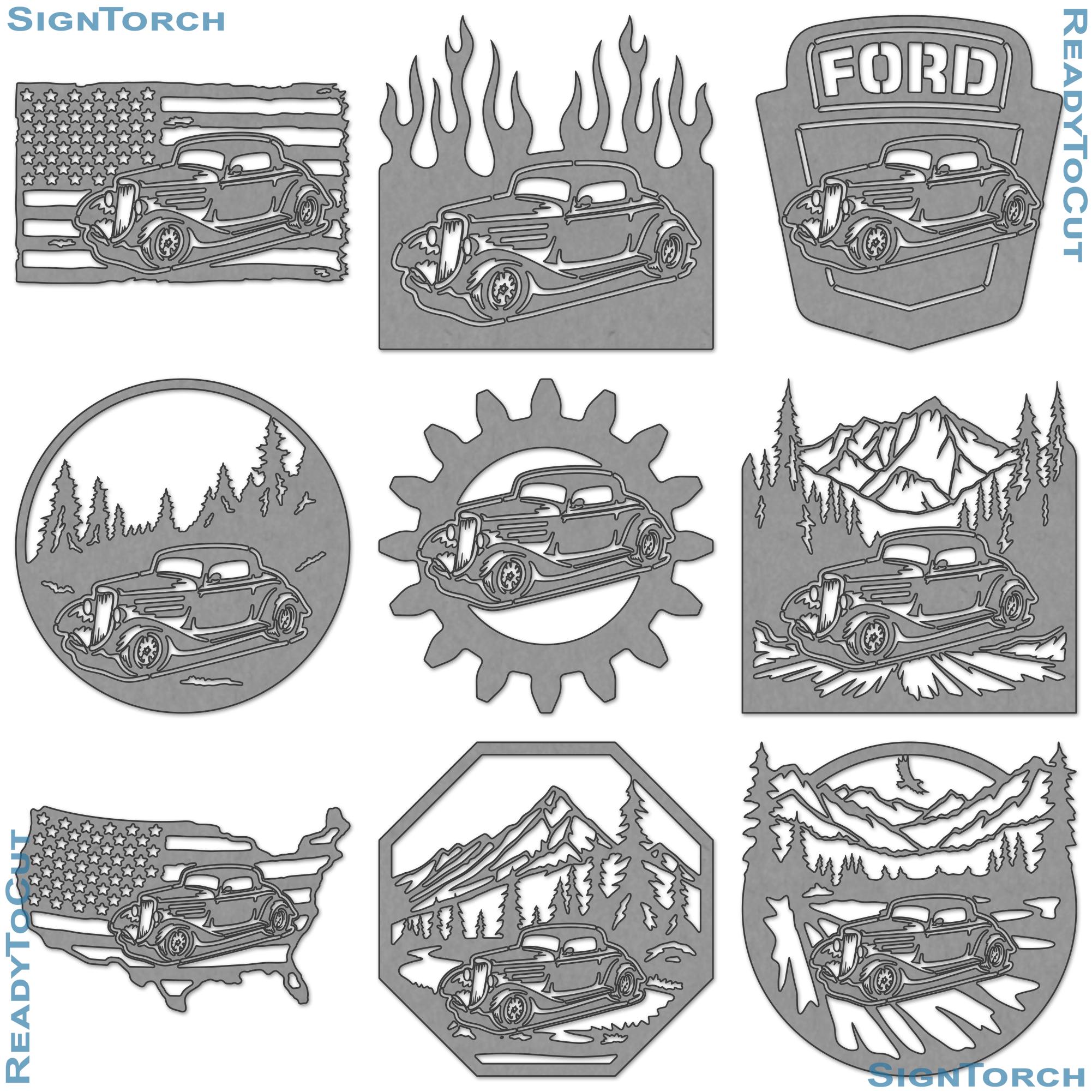 Ford Coupe 1934 Car Plasma DXF SVG Files 32 Ready to Cut Designs for ...