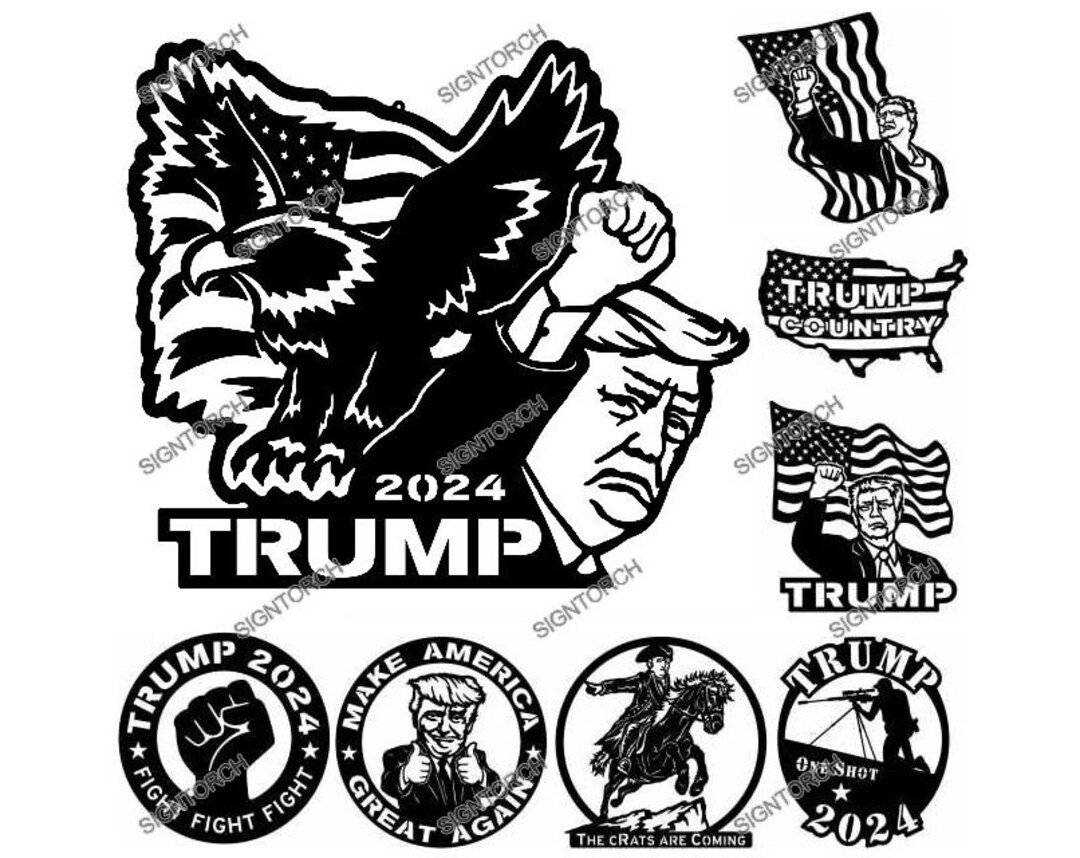 Trump 2024 Vector DXF SVG CNC Plasma Laser Router Cricut Silhouette Cut ...