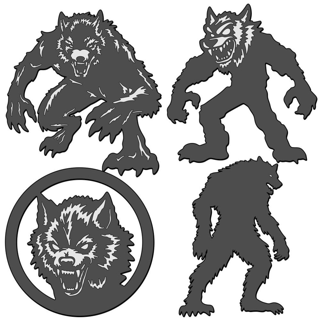 Werewolf Vector Dxf Svg Cnc Art for Cnc Plasma Laser Cutter Router ...