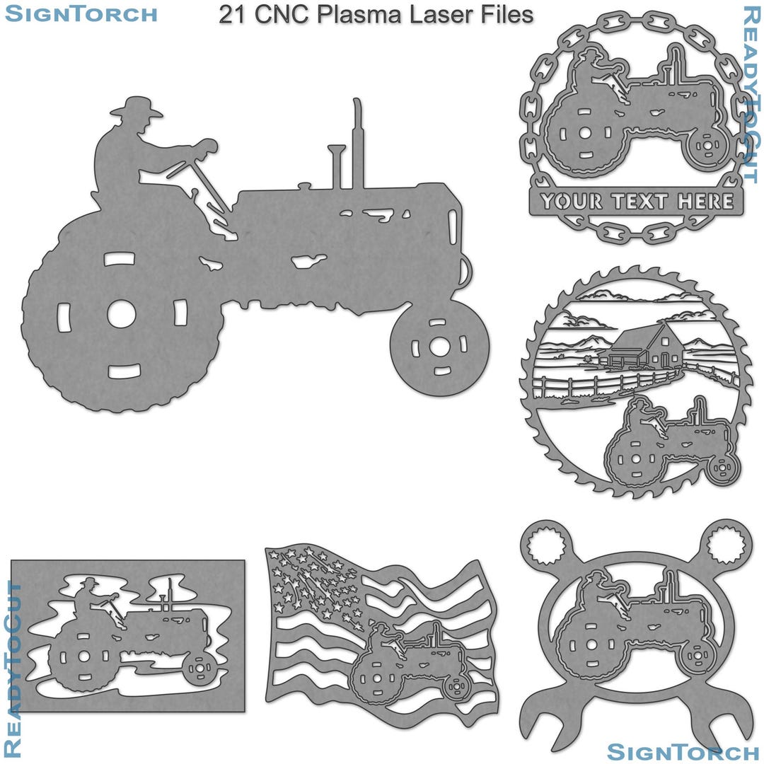 Tractor11 Tractor Plasma DXF SVG Files 21 Ready to Cut Designs for Cnc ...
