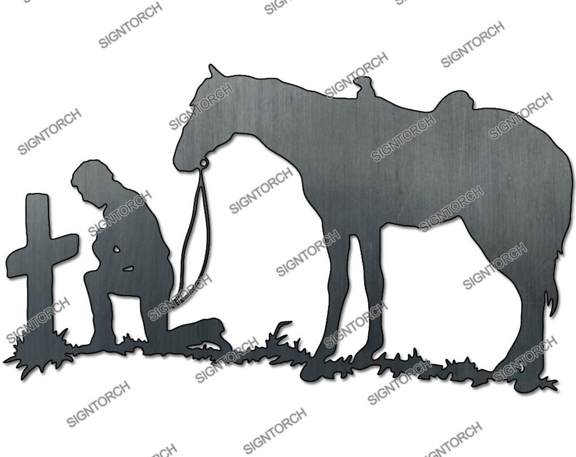 Cowboy Horse Prayer Cowgirl Horse Prayer DXF SVG Vector CNC Plasma ...