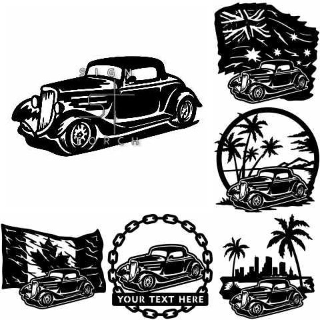 Ford Coupe 1934 Cars 1 31 Designs Vector Dxf Svg Cnc Art for Cnc Plasma ...