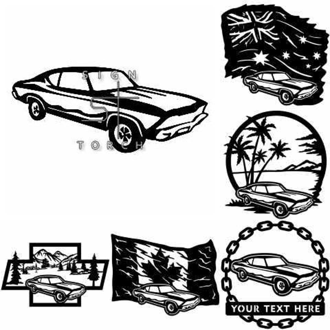 Chevelle68 Cars 1 31 Designs Vector Dxf Svg Cnc Art for Cnc Plasma ...
