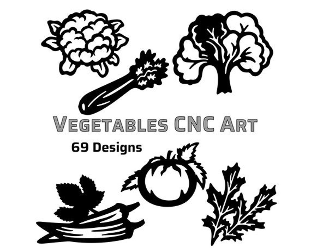 Vegetable Clip Art Vector DXF SVG CNC Art Plasma Cutter Router Cricut ...