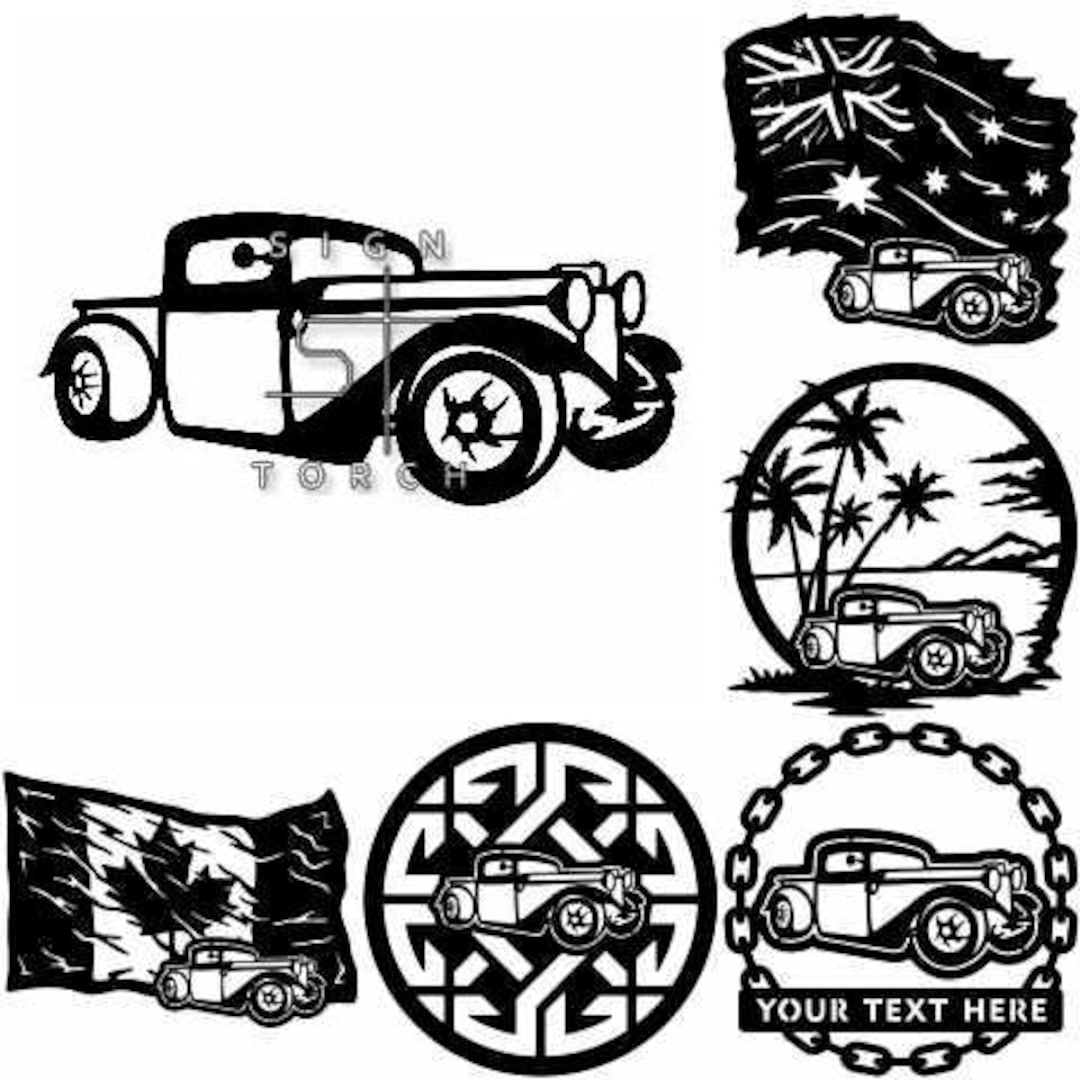 Rat Truck8 Ratrod 32 Designs Vector Dxf Svg Cnc Art for Cnc Plasma ...