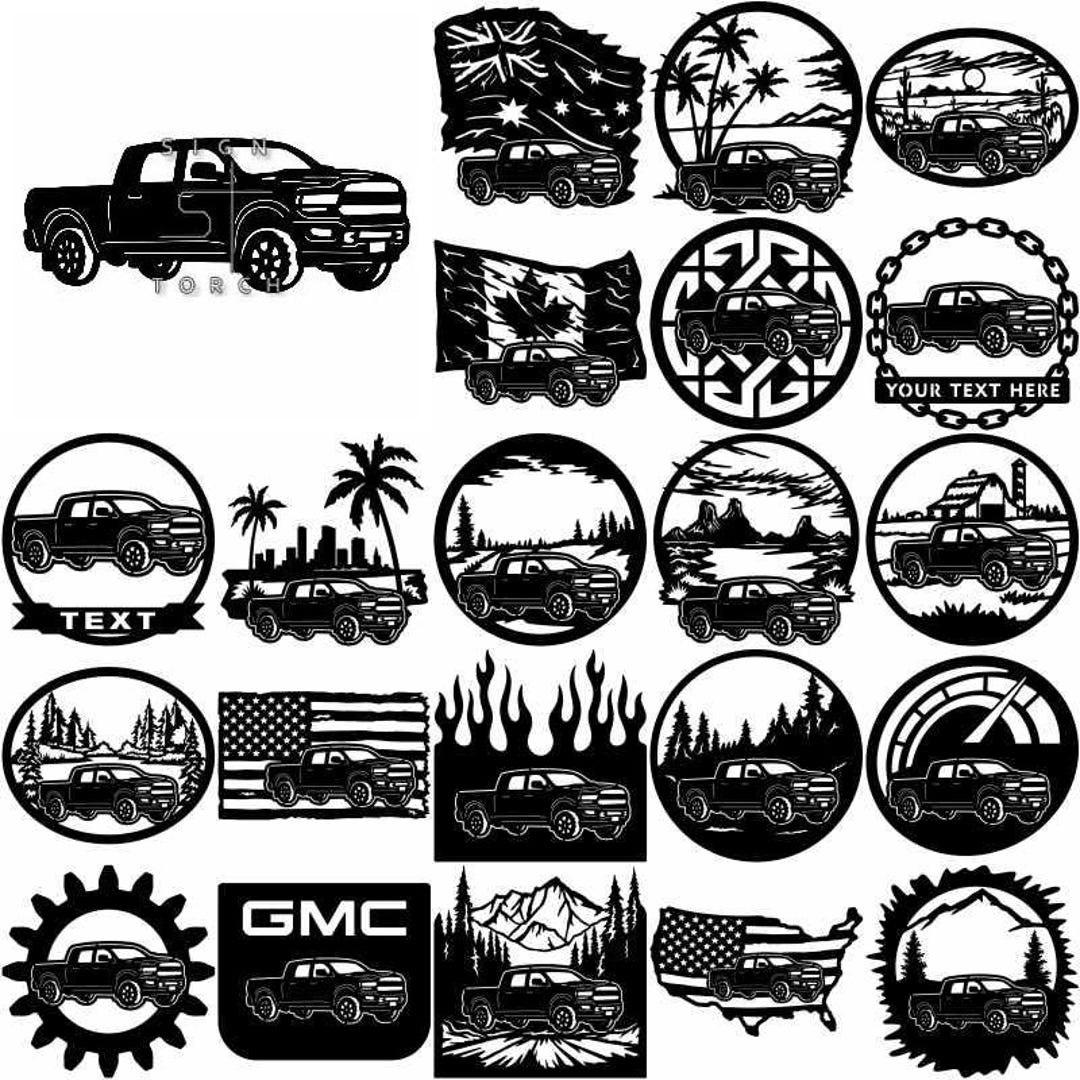 Gmc Truck 49 Designs Vector Dxf Svg Cnc Art for Cnc Plasma Laser Router ...