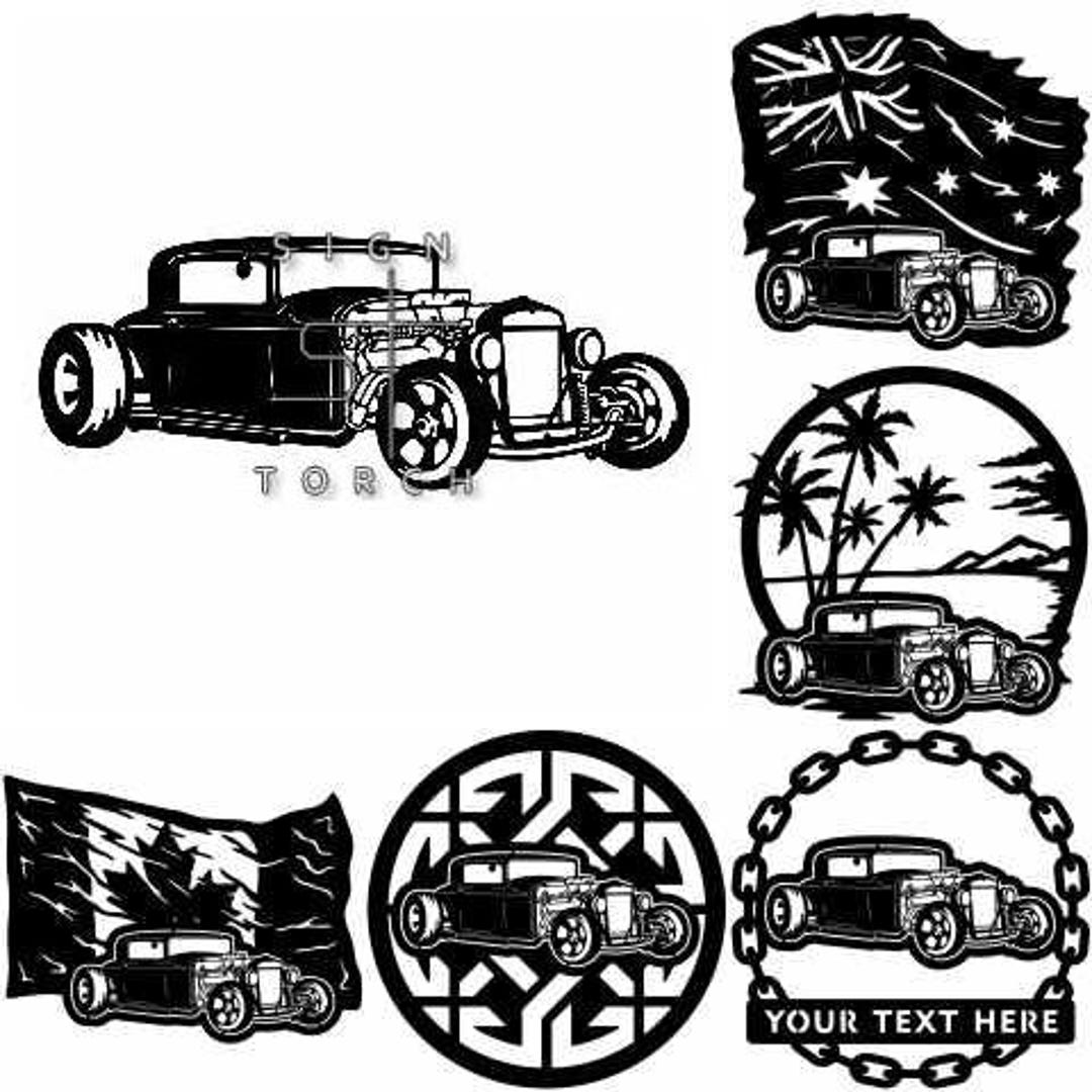 Ratly Ratrod 33 Designs Vector Dxf Svg Cnc Art for Cnc Plasma Laser ...