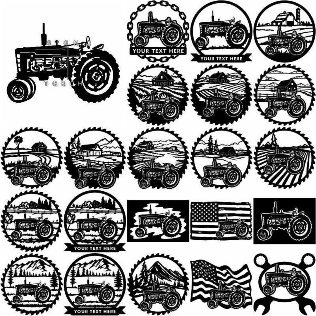 Farmall M Tractor 21 Designs Vector Dxf Svg Cnc Art for Cnc Plasma ...