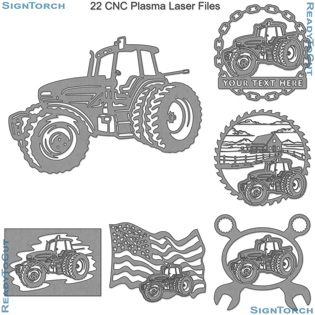 Tractor03 Tractor Plasma DXF SVG Files 22 Ready to Cut Designs for Cnc ...
