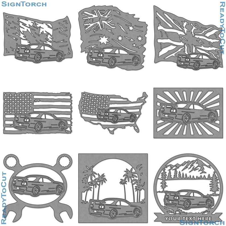 Nissan Gtr Car Plasma DXF SVG Files 31 Ready to Cut Designs for Cnc ...
