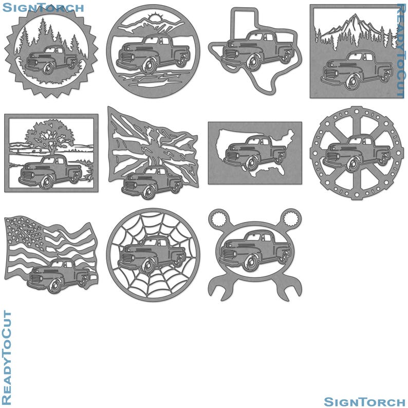 Ford F1 1949 Truck Plasma DXF SVG Files 49 Ready to Cut Designs for Cnc ...