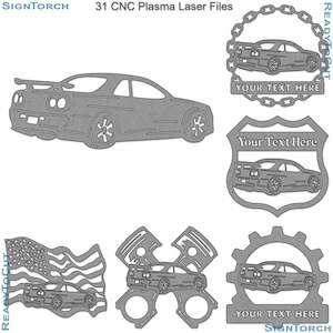 Nissan Gtr Car Plasma DXF SVG Files 31 Ready to Cut Designs for Cnc ...
