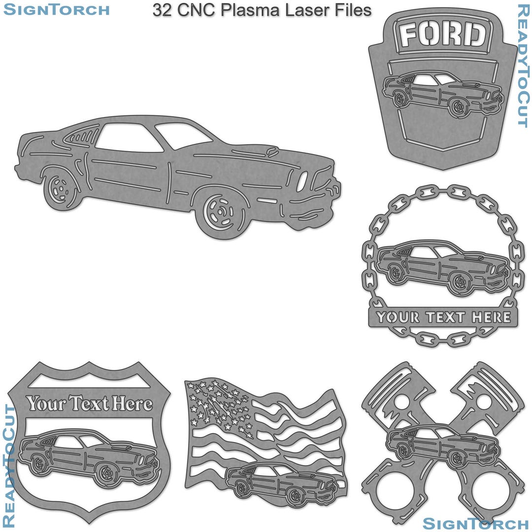 Ford Cobra Mustang Car Plasma DXF SVG Files 32 Ready to Cut Designs for ...
