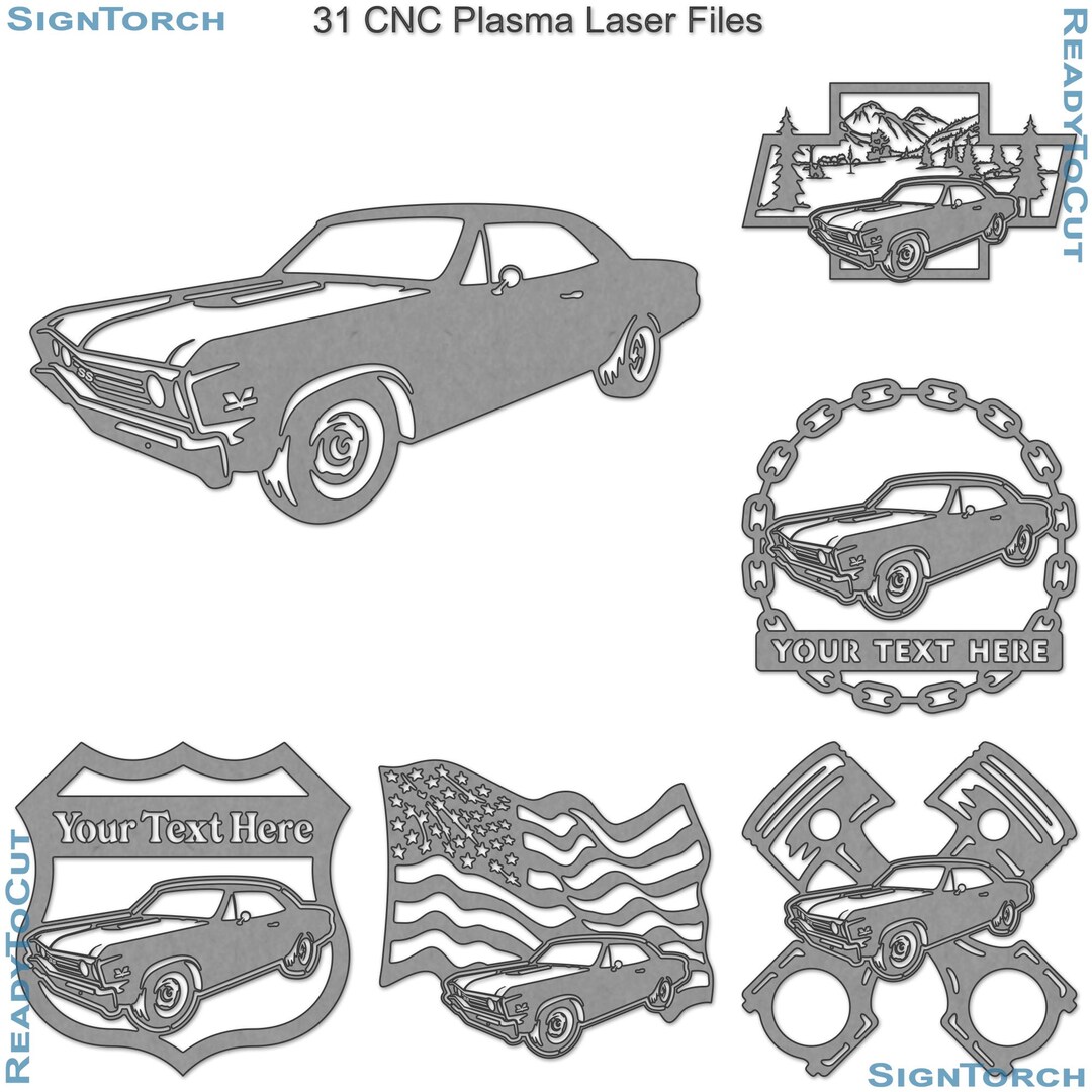 67 Chevelle Ss Car Plasma DXF SVG Files 31 Ready to Cut Designs for Cnc ...