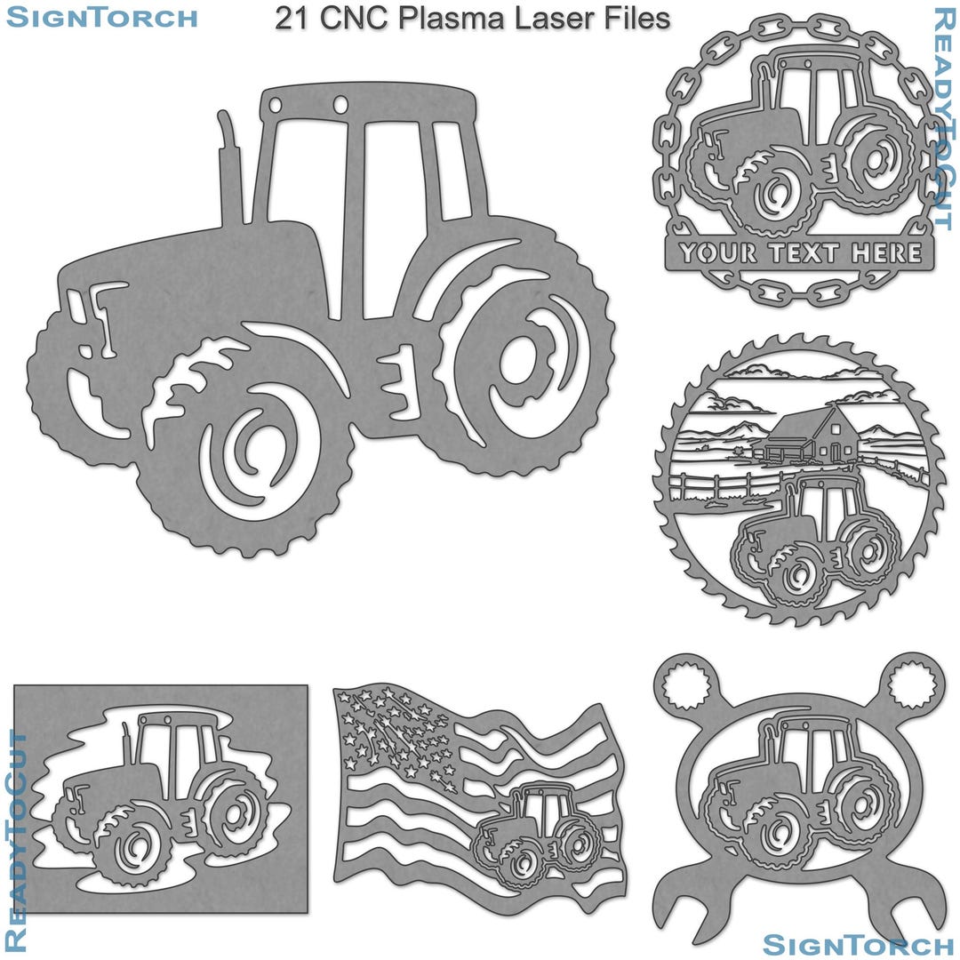 Tractor14 Tractor Plasma DXF SVG Files 21 Ready to Cut Designs for Cnc ...