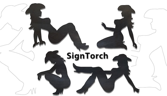 Sexy Cowgirl Up Vector Dxf Svg Cnc Plasma Laser Router Cricut Etsy