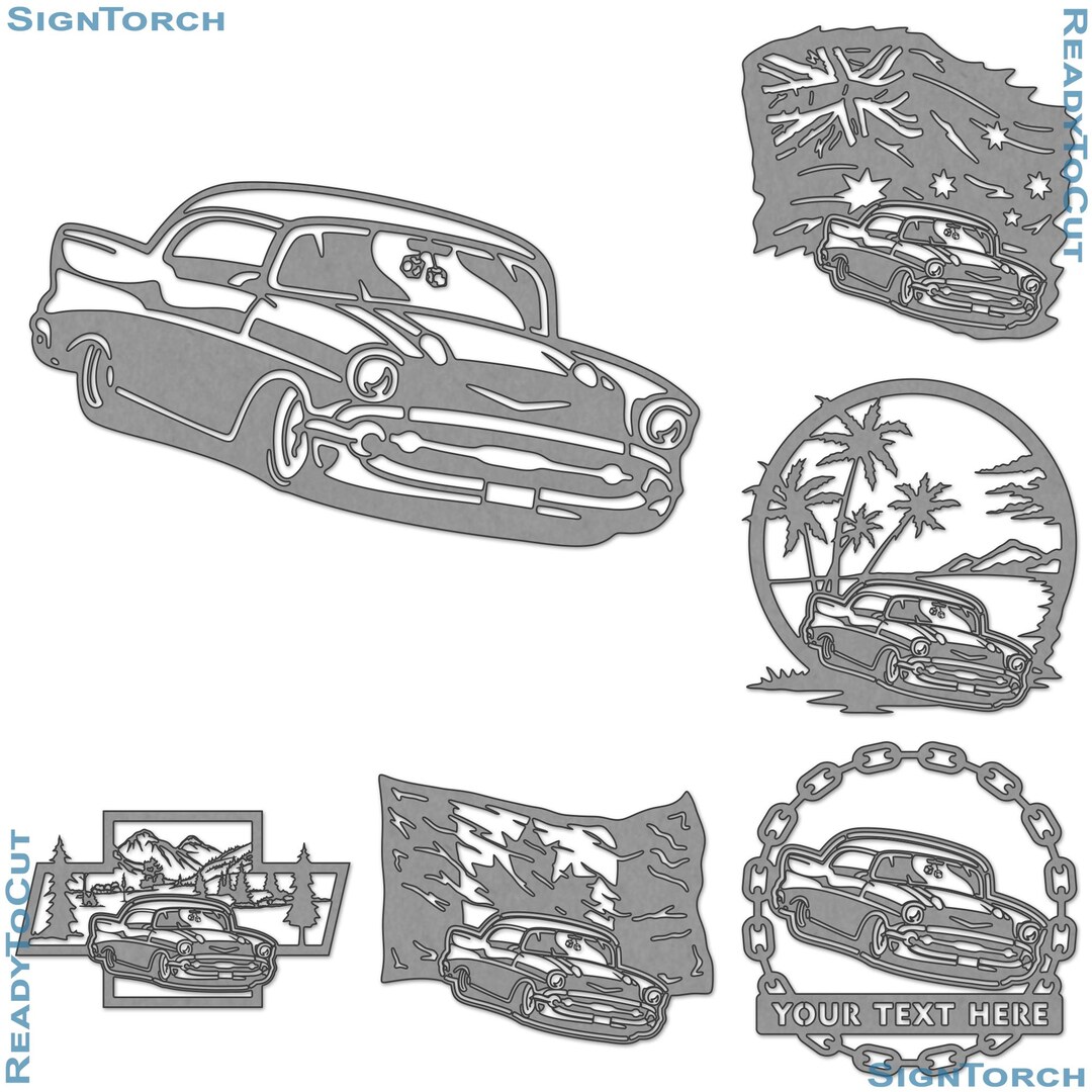 57 Chevy Car Plasma DXF SVG Files 32 Ready to Cut Designs for Cnc ...