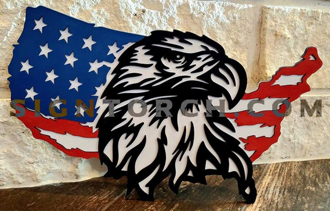 Battle Cross DXF SVG Cnc Plasma Router Laser Cricut USA Flag Eagle for ...