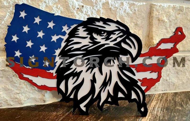 Battle Cross DXF SVG Cnc Plasma Router Laser Cricut USA Flag Eagle for ...