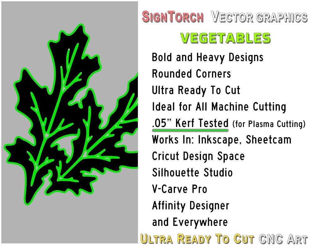 Vegetable Clip Art Vector DXF SVG CNC Art Plasma Cutter Router Cricut ...