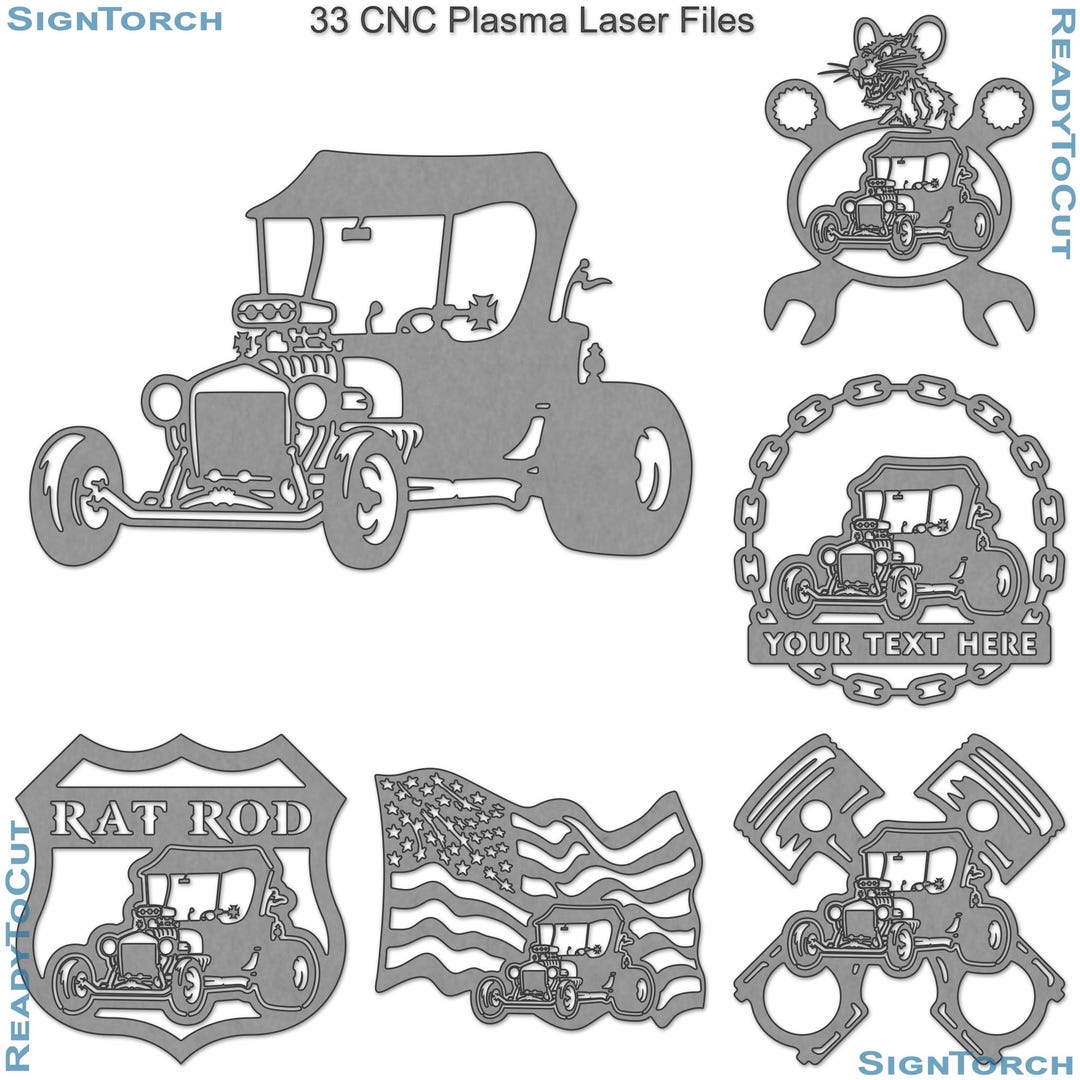 Roadster Ratrod Plasma DXF SVG Files 33 Ready to Cut Designs for Cnc ...