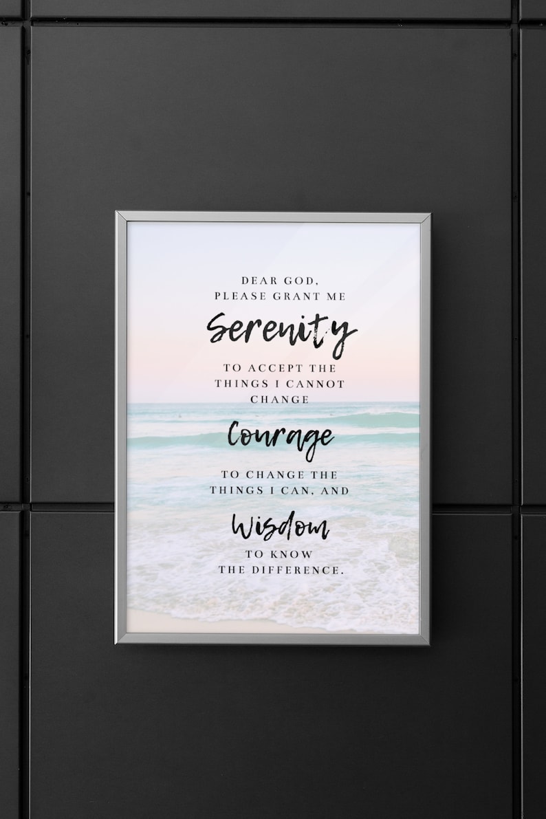 Serenity Prayer Wall Art, Addiction Recovery, Healing Journey Art ...