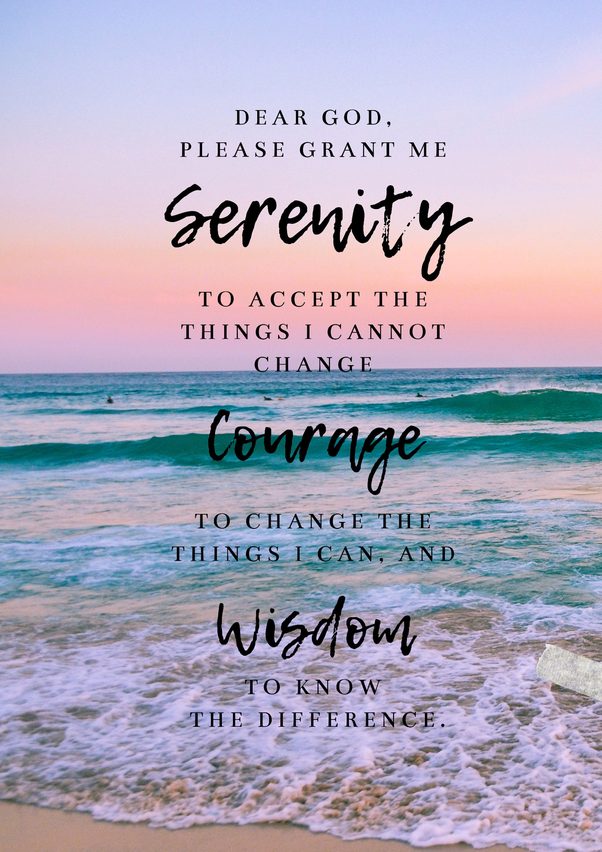 Serenity Prayer Wall Art, Addiction Recovery, Healing Journey Art ...